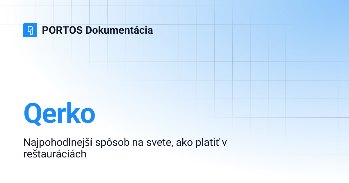 Qerko | PORTOS Dokumentácia